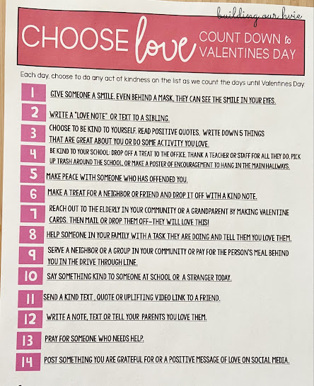 Choose Love Countdown to Valentines Day