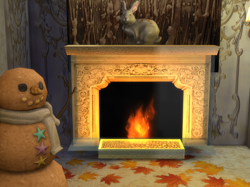 Anna Quinn Stories: Golden Roman Fireplaces Set For SIMS 4