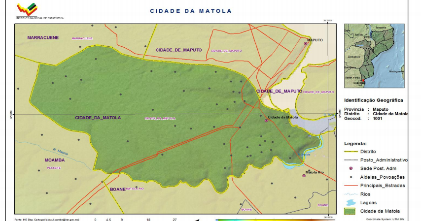 Blog de Geografia: Mapa - Cidade da Matola, Moçambique