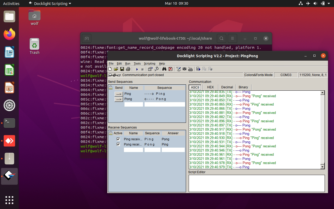 RS232 / tty testing and simulation on Linux