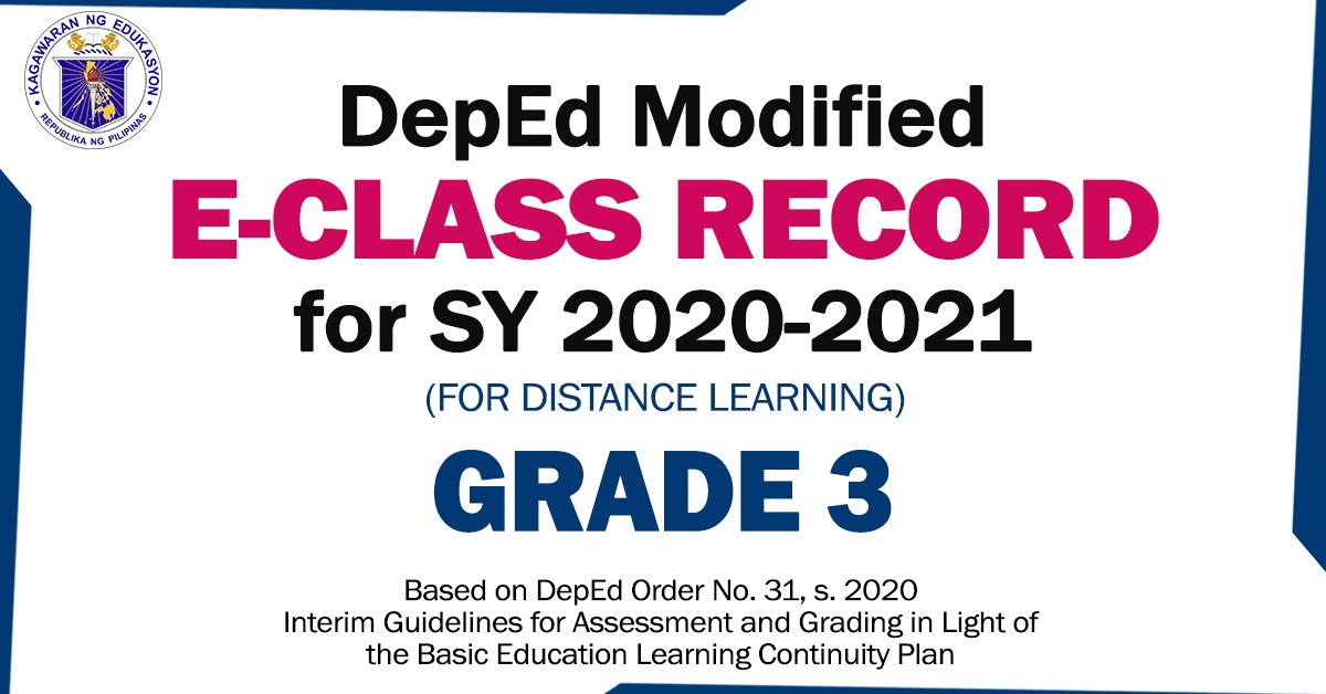 GRADE 3 MODIFIED E-CLASS RECORDS for SY 2020-2021 (Free Download ...