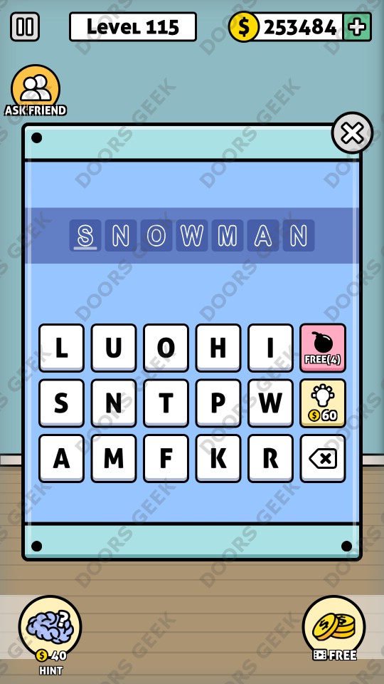 Escape Room: Mystery Word Level 115 Answer ~ Doors Geek