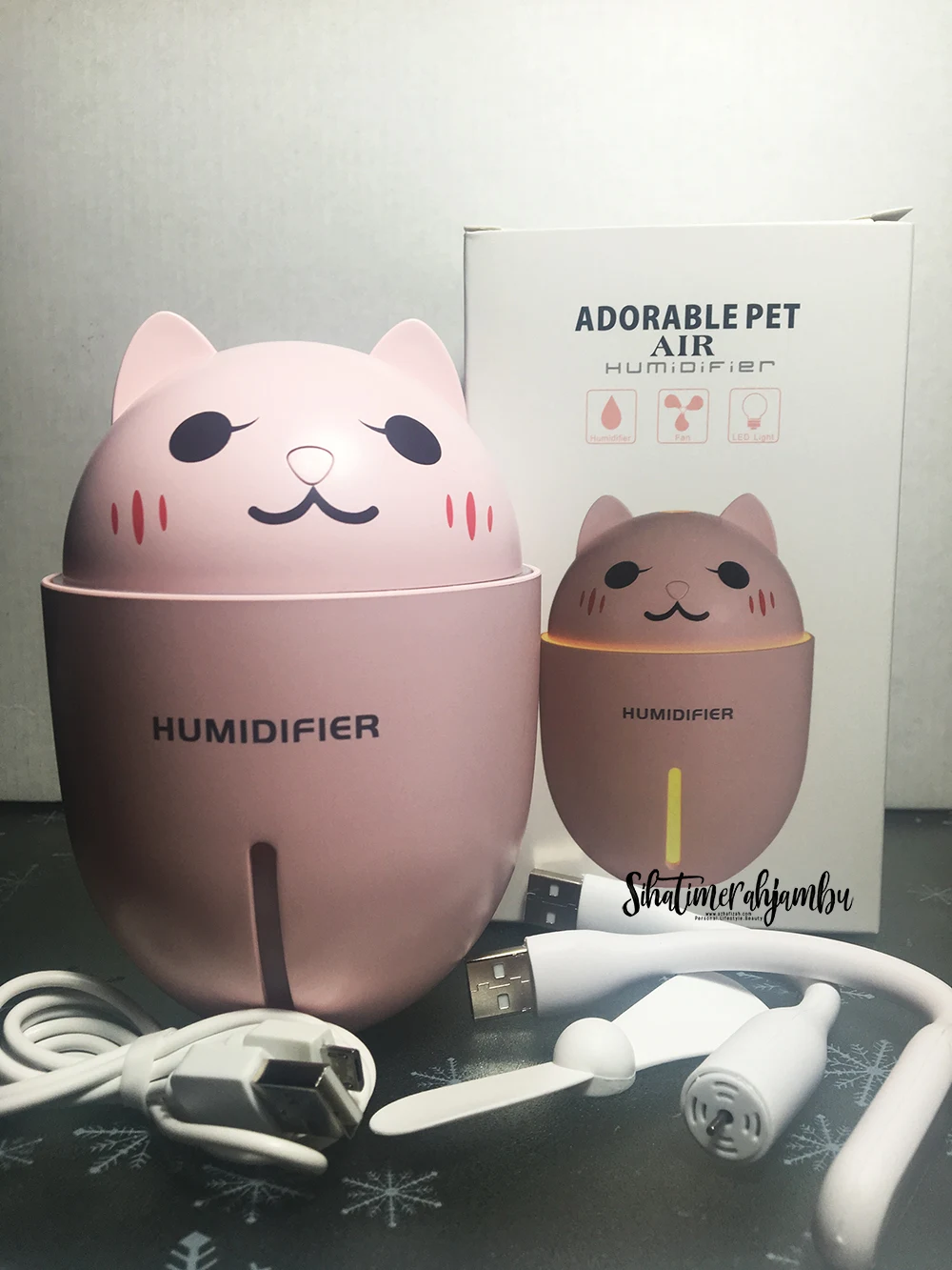 Air Humidifier Adorable Cat With Fan & LED Lamp