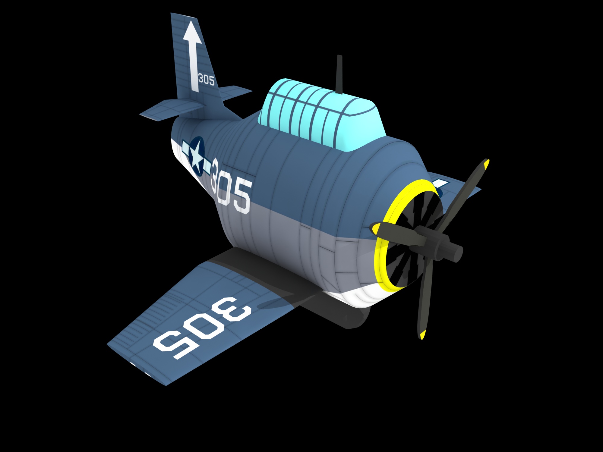 paperhobby: GRUMMAN TBF AVENGER TOON SCALE PAPERMODEL