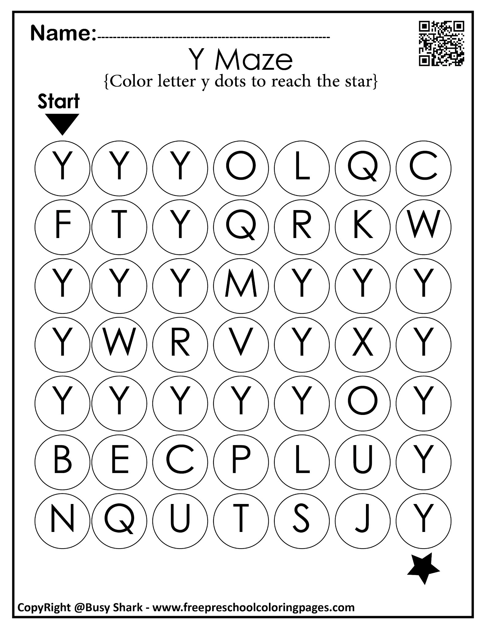Letter Y "10 free Dot Markers coloring pages"