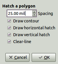 blog de VK5HSE: PolyHatch command for cross hatching polygons in pcb-rnd