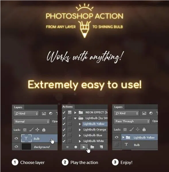 Light Bulb – Photoshop Action - graph store