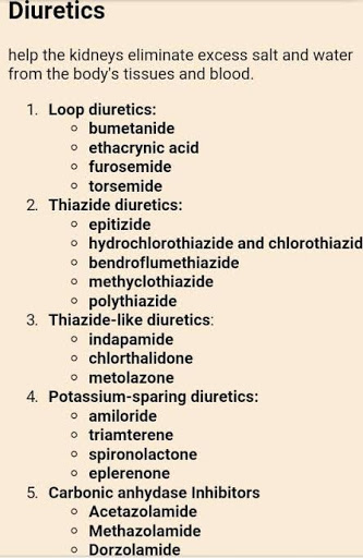 Pharmaquizz: Classification of diuretics