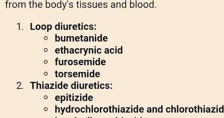 Pharmaquizz: Classification of diuretics