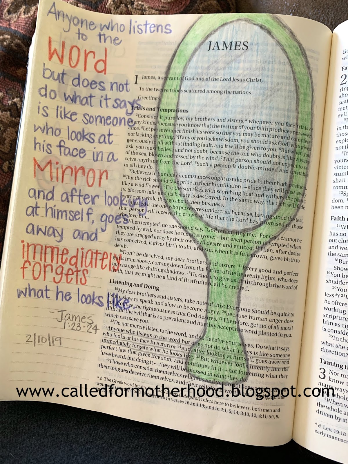 Called For Motherhood Bible Journaling James 1 23 24 called-for-motherhood-bible-journaling-james-1-23-24