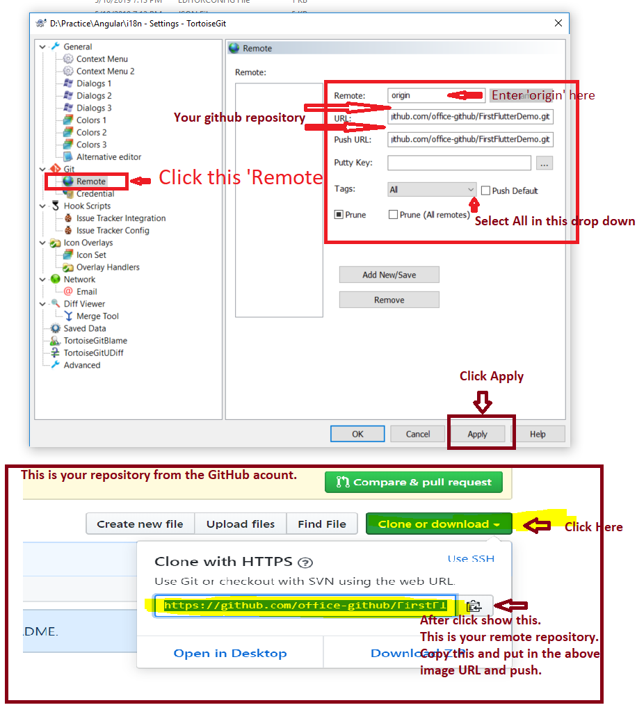 Steps using Github with Git Bash and Git Tortoise