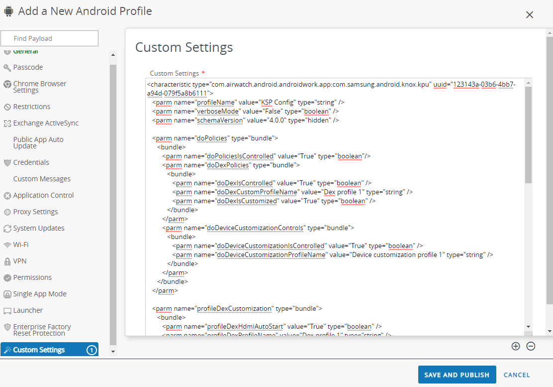 Use Managed App Configuration on Android Apps delivered via Workspace ...
