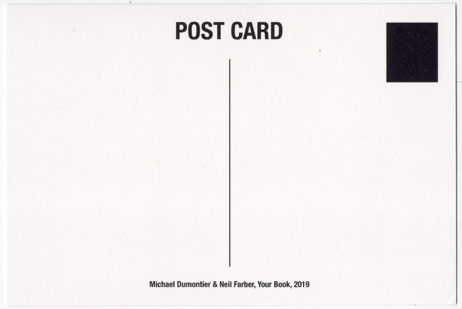 personal message : Your Book: postcard edition