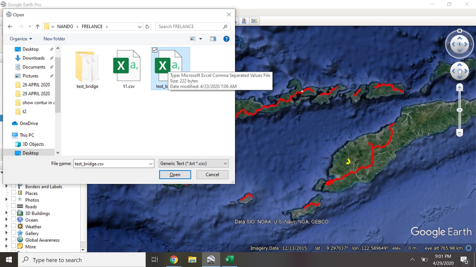 Enter Excel Data Into Google Earth Pro (Desktop)
