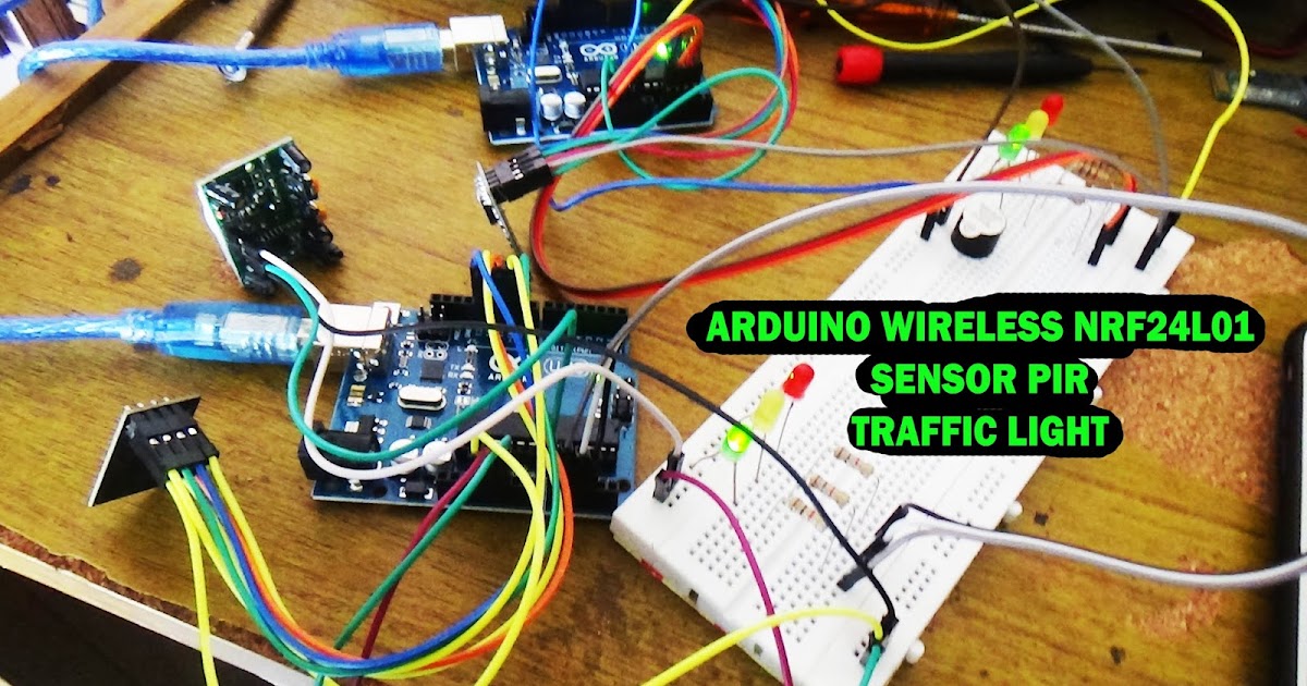 .: Arduino Simulasi Traffic Light Sensor PIR Komunikasi Wireless NRF24L01