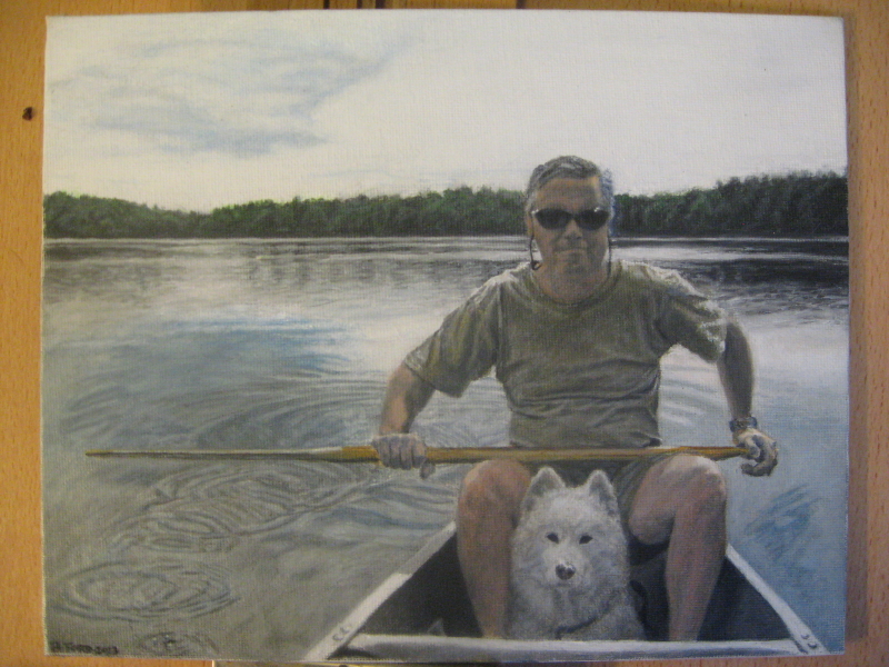 Bronwyn Ford's Oil Paintings: A friend's friends: a tiny horse, a human