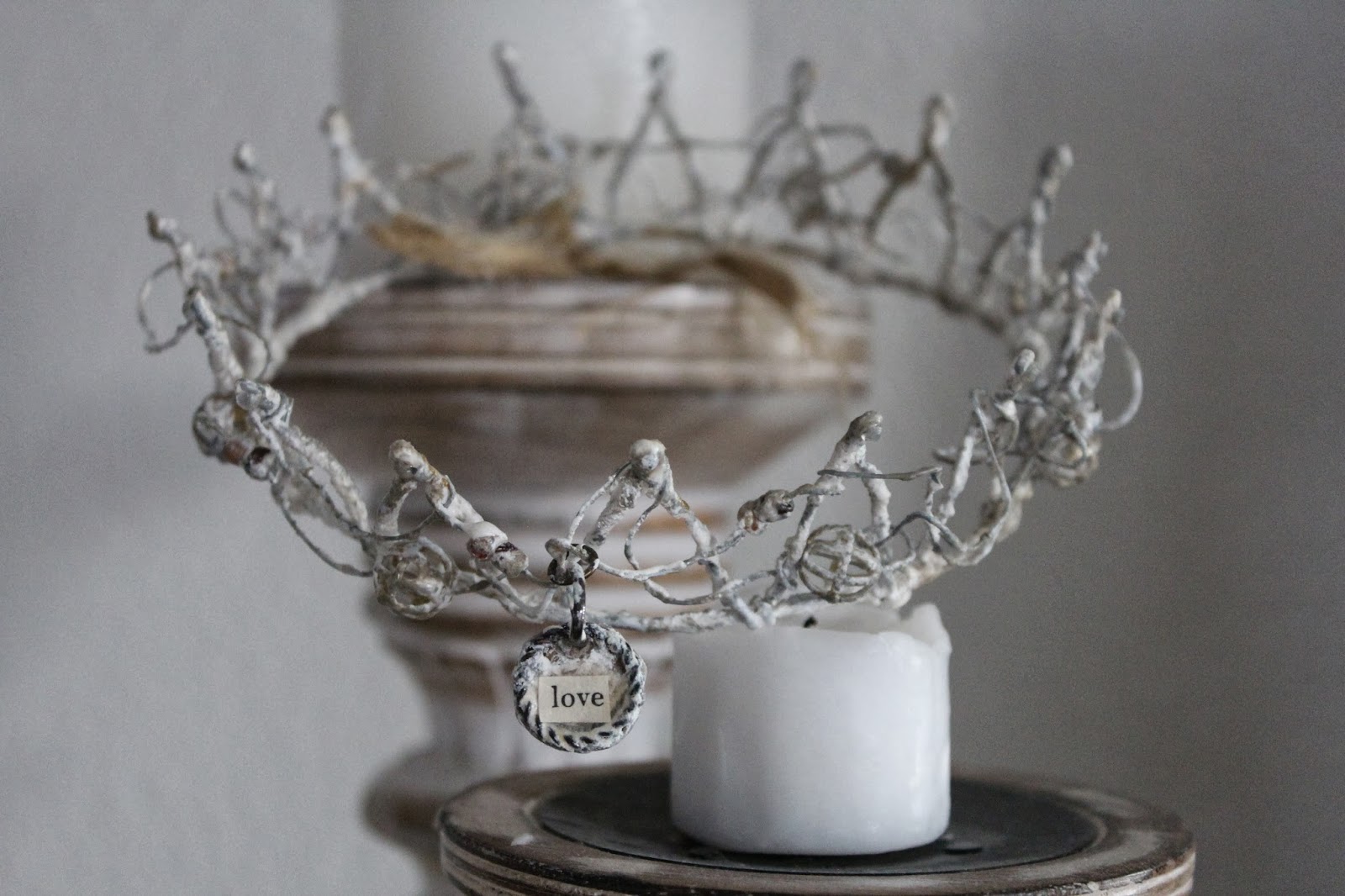 Burlap Luxe: French Kitchen and Hand-Made Wire Crowns