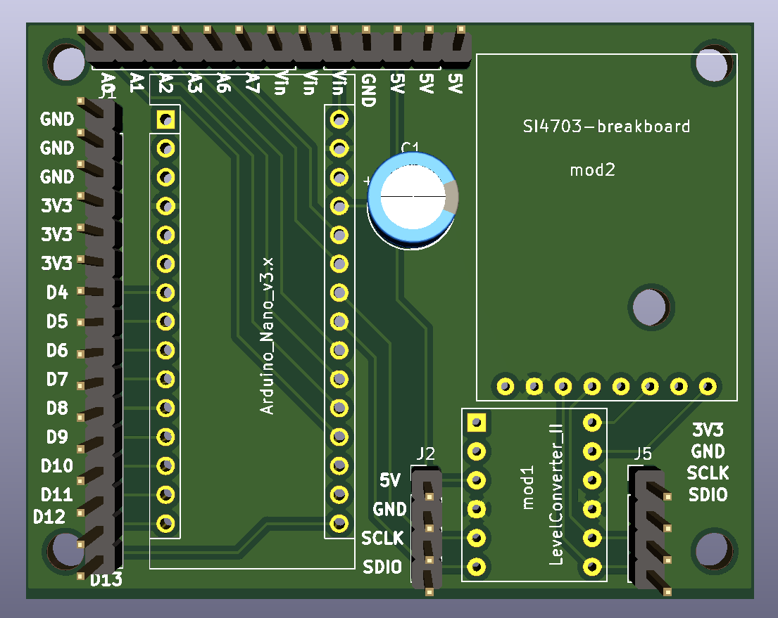 Radiobasteleien: Arduino Nano-SI4703-IC2 Platine Revision 2