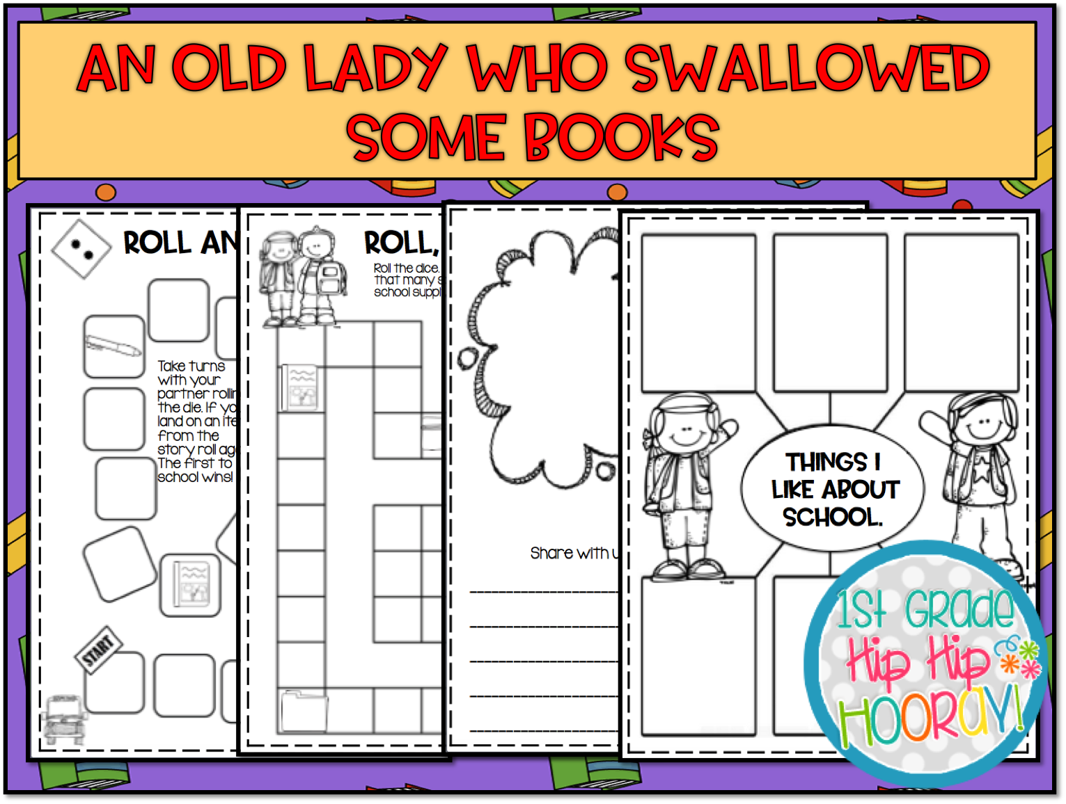 1st Grade Hip Hip Hooray!: An Old Lady Swallowed a Book!