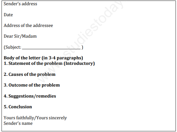 Formal Letter Format By Cbse - Birthday Letter