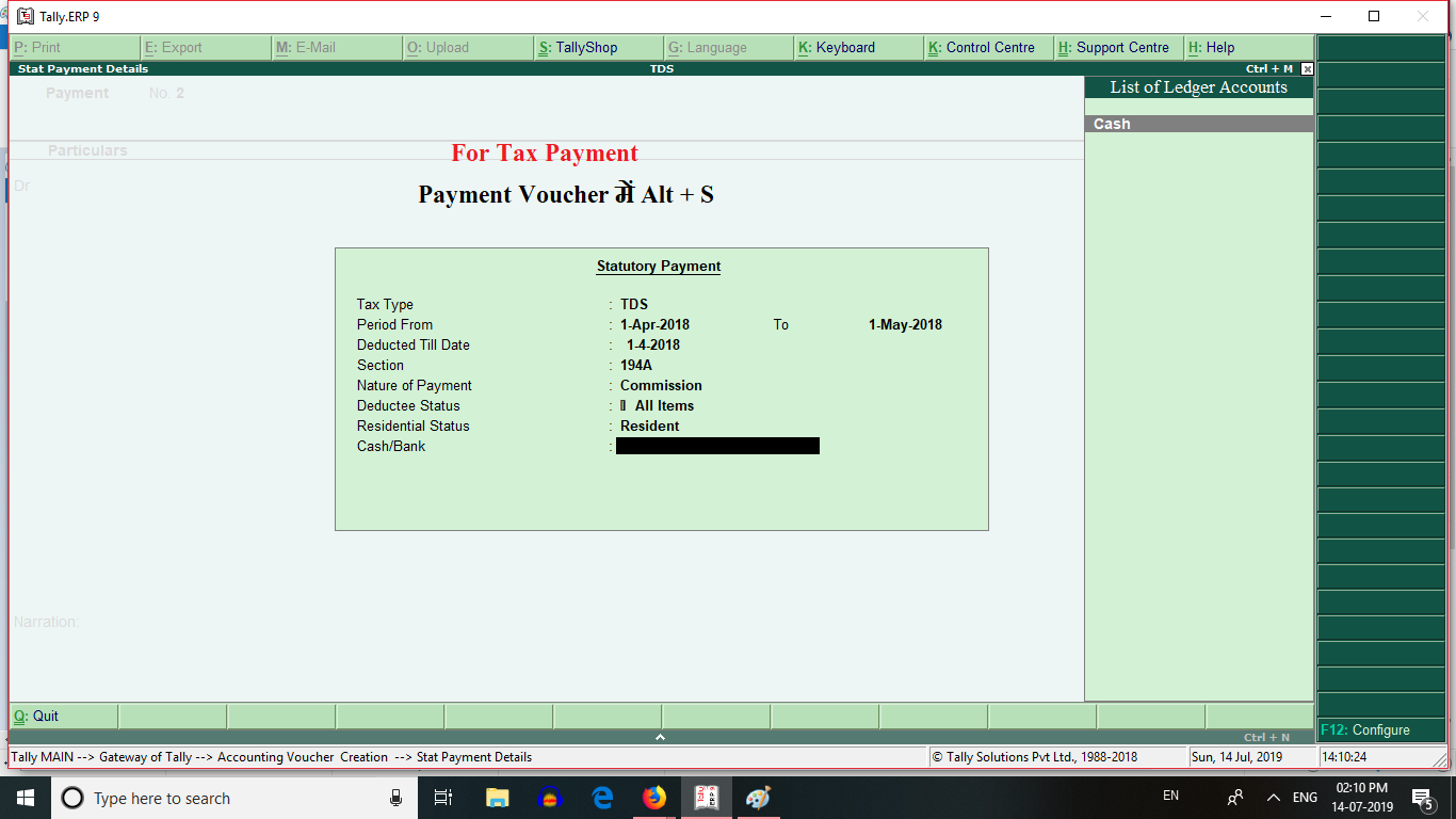 TDS (Tax Detected at Source) In Tally.erp9 release 6.0.3 in Hindi/English