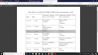 Date Sheet for SAS/RA/CPD I and CPD II Main Examination 2018 latest n ...