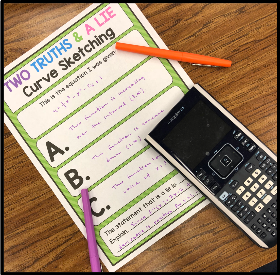 Using Two Truths and a Lie in Calculus Class | Teaching High School Math