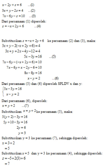 BELAJAR MATEMATIKA: Sistem Persamaan Linear Tiga Variabel (SPLTV)