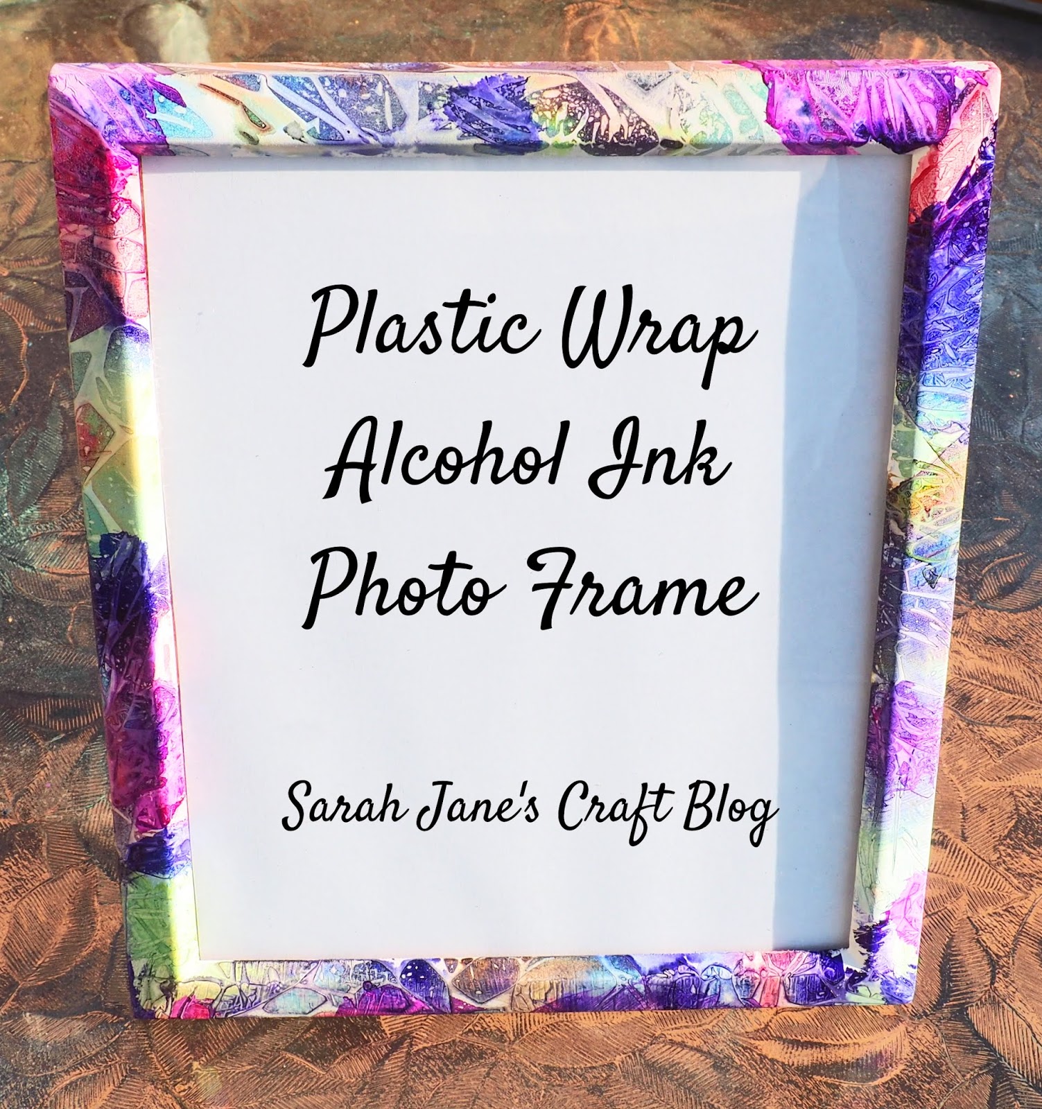 Plastic Wrap Alcohol Ink Photo Frame