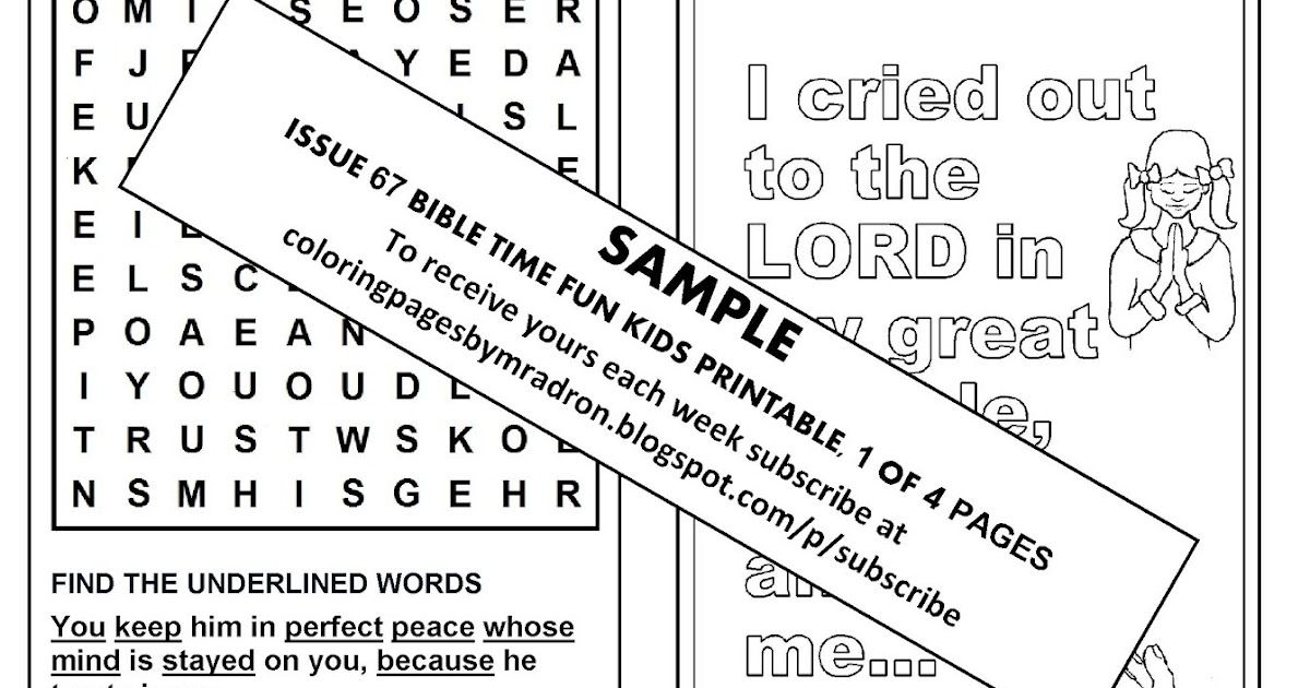 Coloring Pages for Kids by Mr. Adron: Free Bible Verse Wordsearch for 1 ...