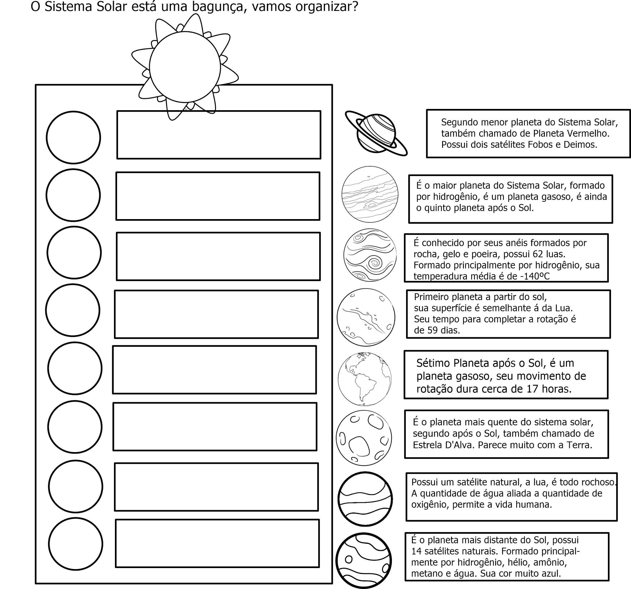 Atividades Sobre Sistema Solar - BRAINCP
