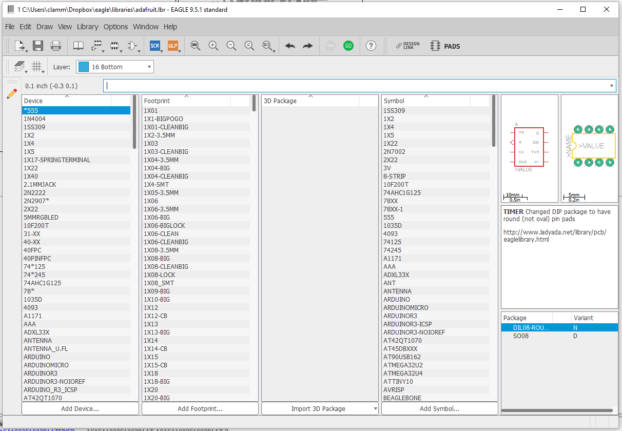 AUDIODiWHY : Creating a New Device in an Eagle Library--9mm Pot