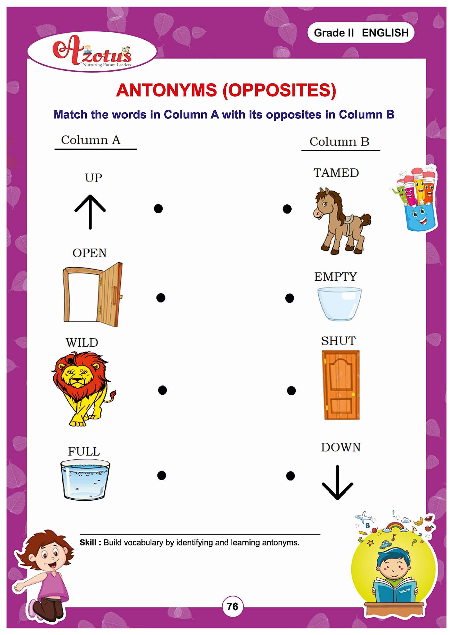 #englishworksheets for grade 2 antonyms