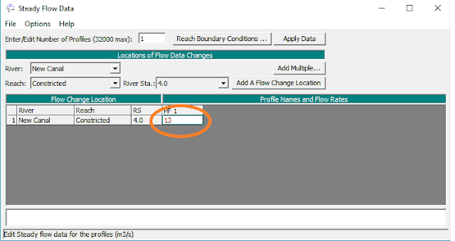 HEC-RAS Tutorial: Steady Flow Data