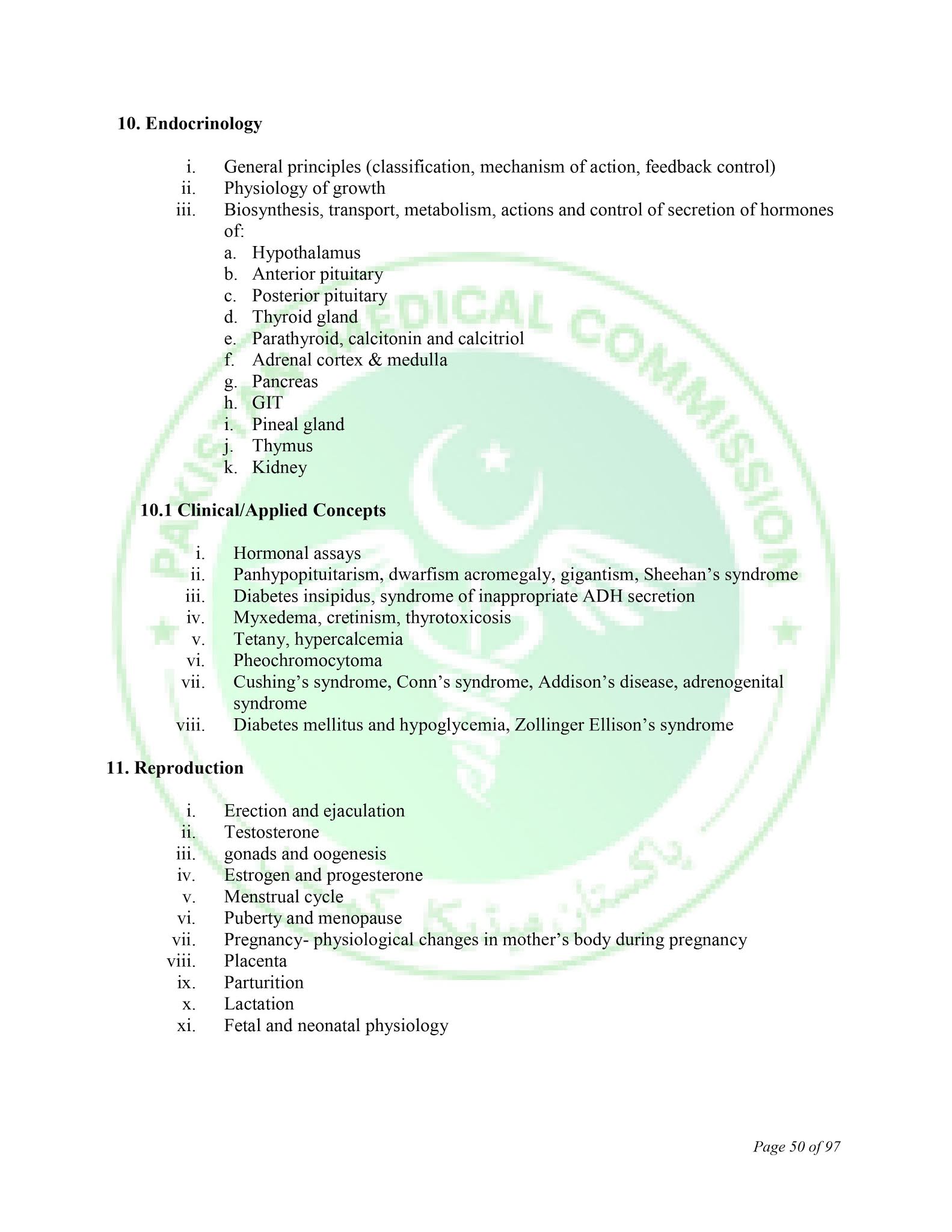 NLE Exam Pakistan Syllabus 2021