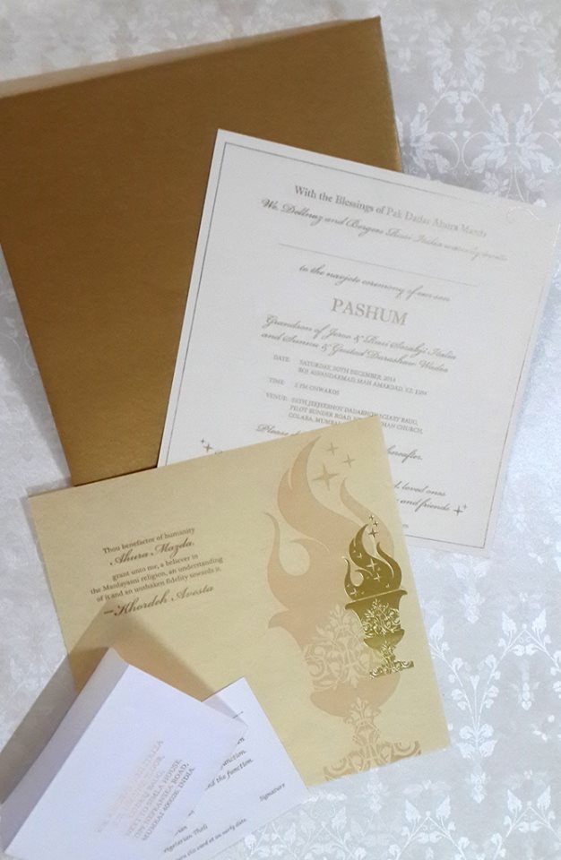 ZINIA JC : Navjote Invitation Card Designs By Zinia JC For The Parsi ...