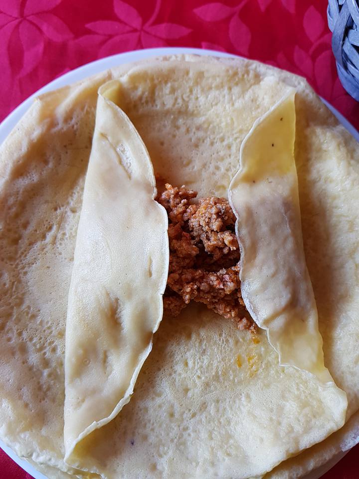 Crepes recheados com carne. | Graça - Truques & Dicas