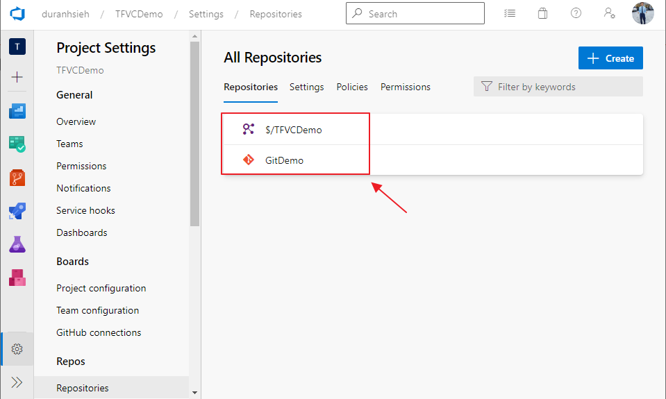 Azure DevOps Repos: 如何建立 Team Foundation 版本控管 (TFVC) 與 Git 版本控管