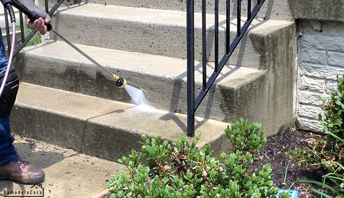 Front Yard Work - Cleaning the Stoop with RYOBI Pressure Washer ...