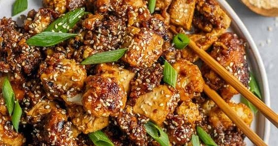 Sticky Teriyaki Tofu and Cauliflower with Soom Silan - Fish Food