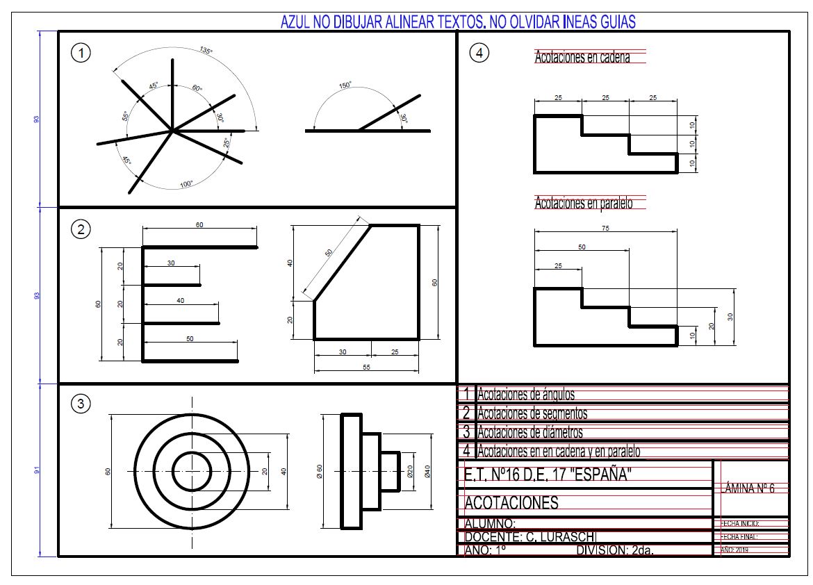 Tecnología de la Representación: Lámina acotaciones 1