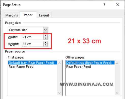 Ukuran Kertas F4 (Satuan mm, cm, inch, pixel) | Dinginaja