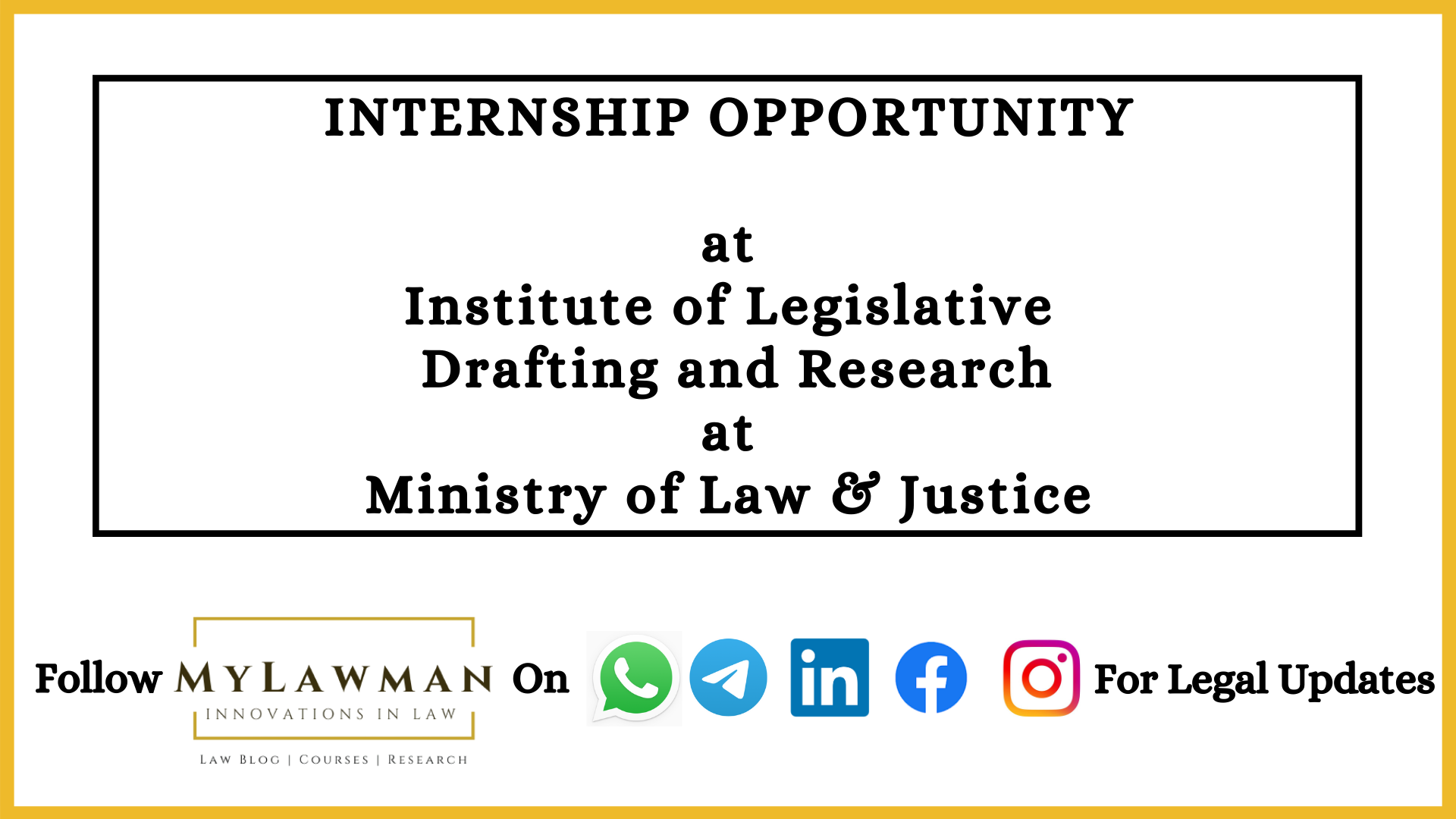 [Internship Opportunity] at Institute of Legislative Drafting and ...