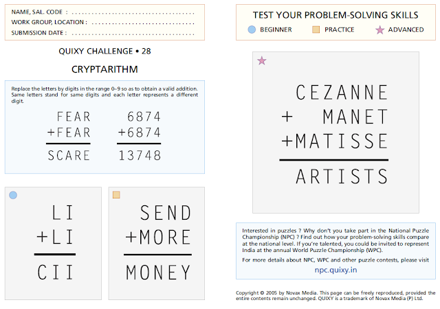 Crack the Code: Cryptarithm Challenge in the Quixy Puzzles