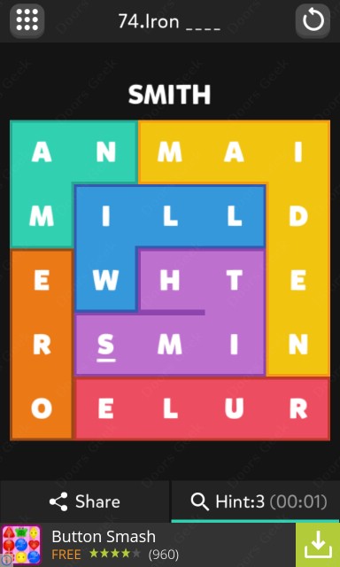 Words Block! - Level 74 (Iron) ~ Doors Geek