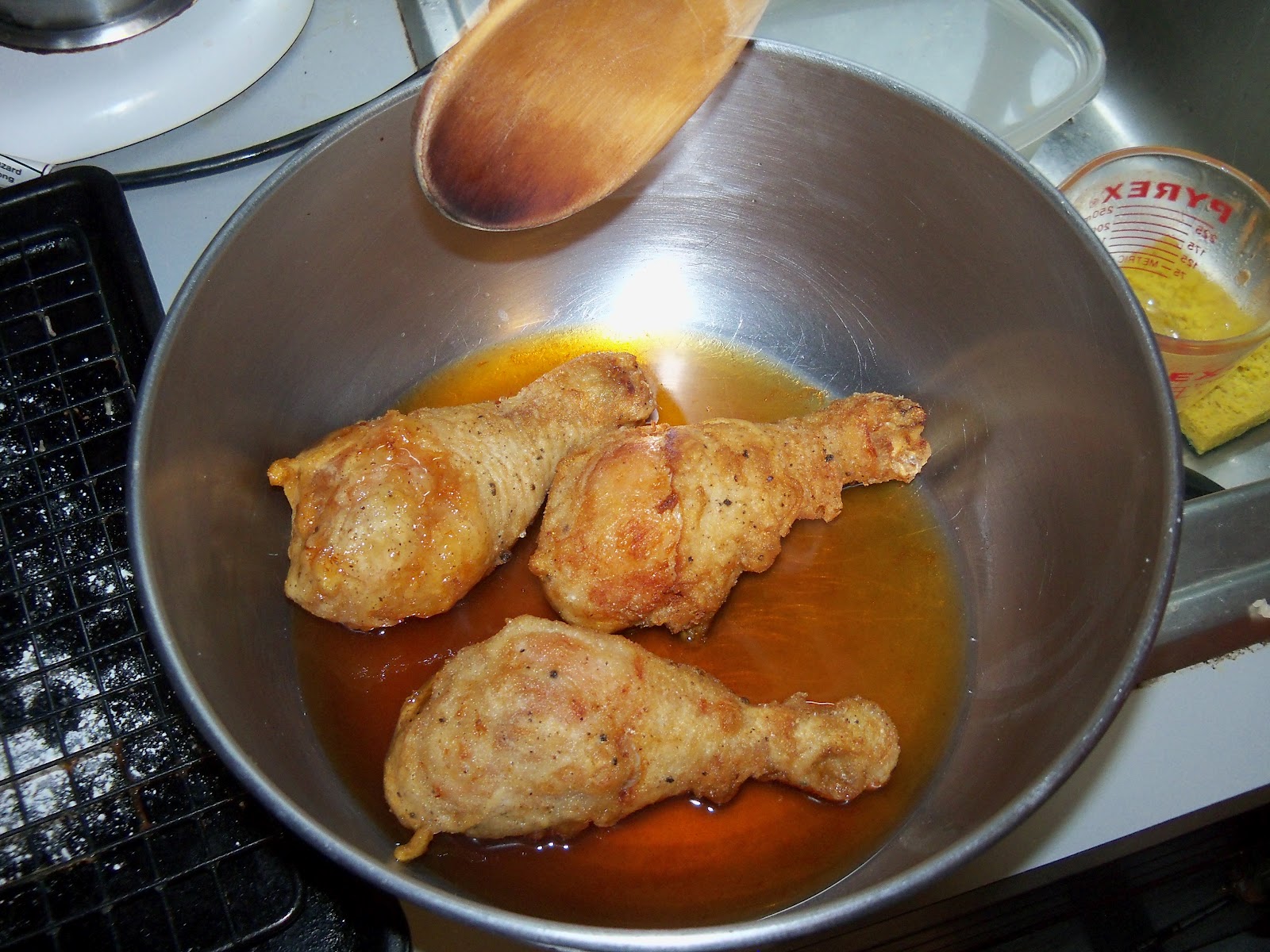 Cyndaverse: Honey Fried Chicken - twice fried with hot sauce and honey ...