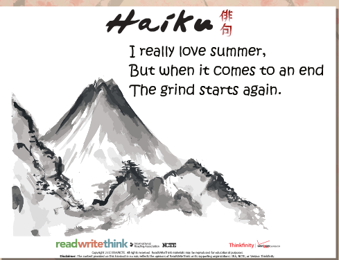 Reederama: Haiku Poetry Created with ReadWriteThink by 5th Graders