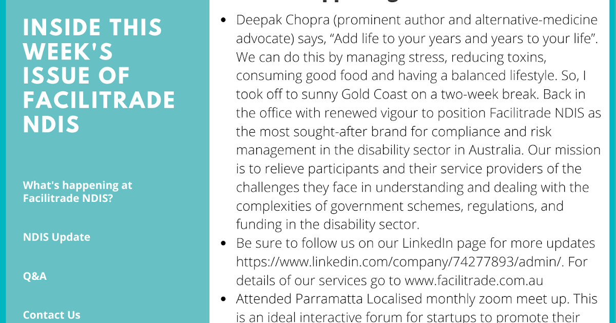 Facilitrade NDIS Newsletter