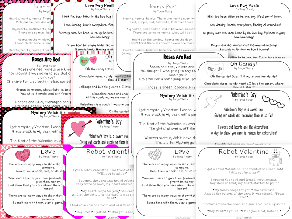 Valentine's Day Poems and a Freebie - Journey of a Substitute Teacher