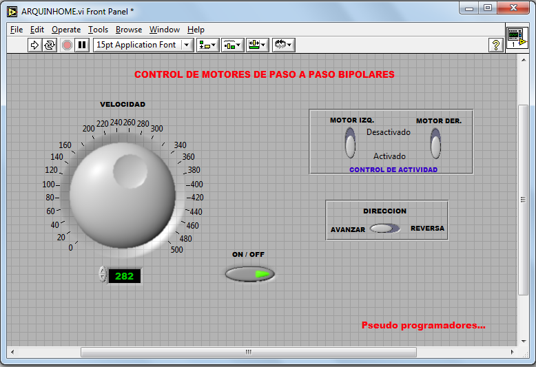 Control de Motores de Paso a Paso Bipolares en Labview - Código Informático